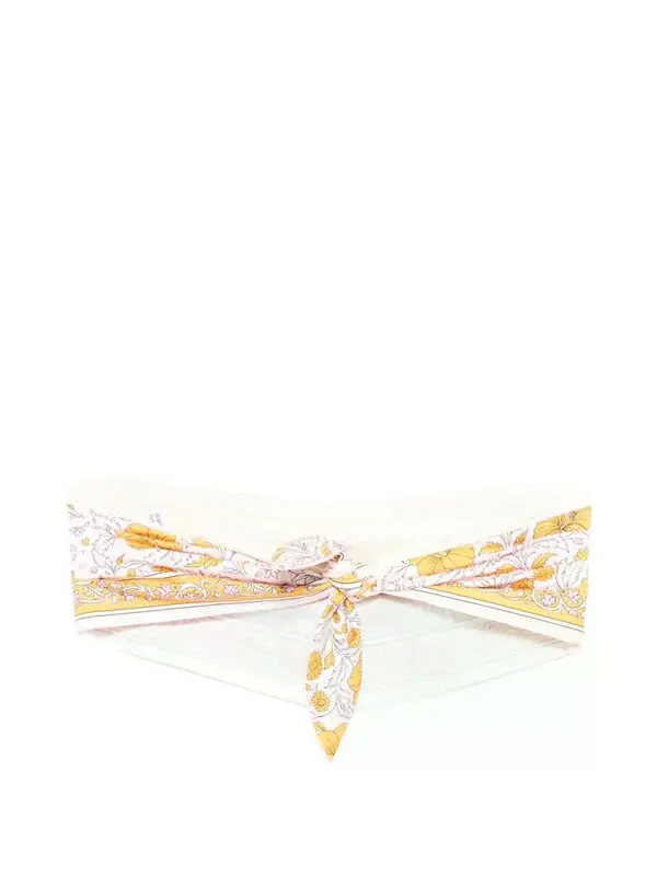 MC2 SAINT BARTH Floral Print Bandeau Bikini Top