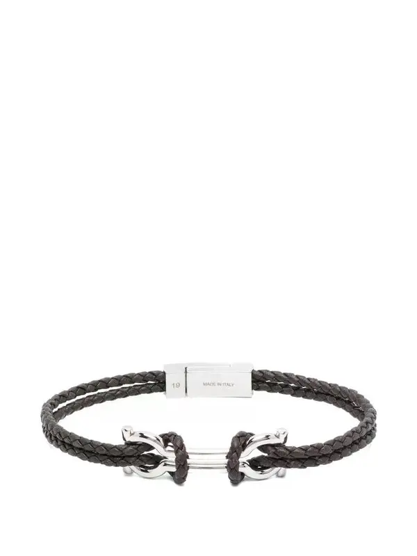 FERRAGAMO Gancini Braided Bracelet - Silver