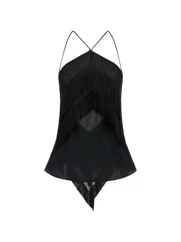 Andamane The Attico Reina Fringe Halterneck Top