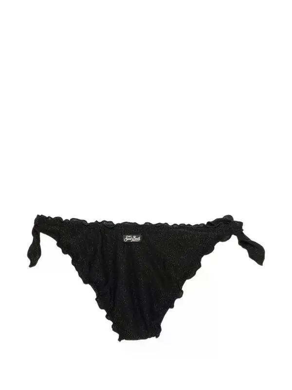 MC2 SAINT BARTH Ruffled Side-tie Bikini Bottoms - Black