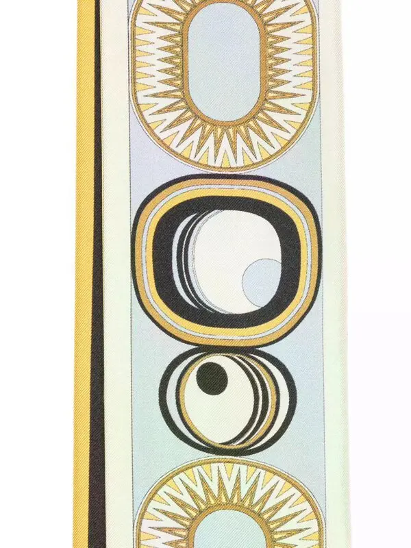 La DoubleJ Geometric-print Fringed Scarf