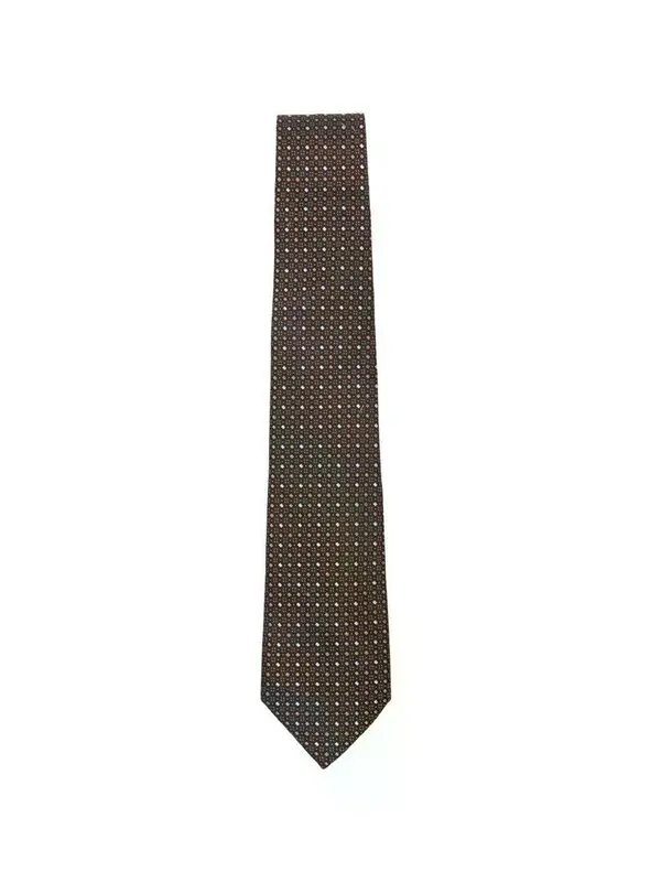 Canali Diamond Pattern Tie - Brown