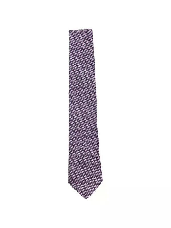 Canali Geometric Pattern Jacquard Tie - Blue
