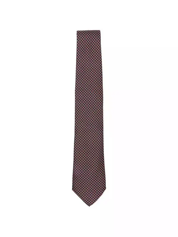 Canali Geometric Pattern Neck Tie - Black