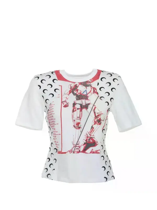 MARINE SERRE Moon Panel T-shirt - White