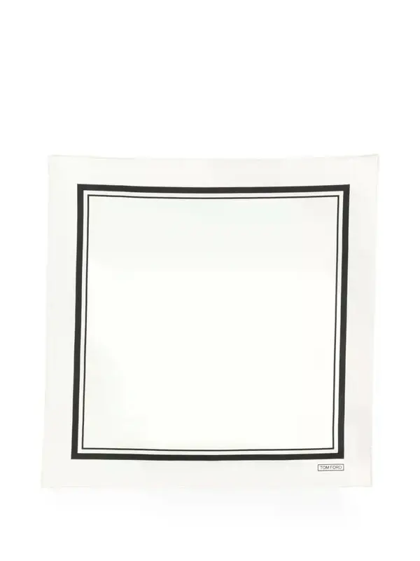 TOM FORD Border-print Pocket Square - Neutrals