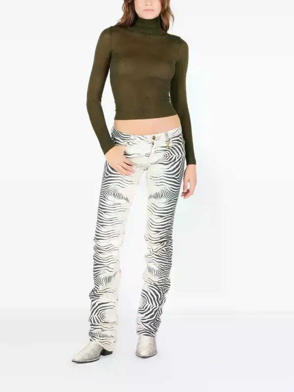Roberto Cavalli Long-sleeve Ribbed Knit Turtleneck