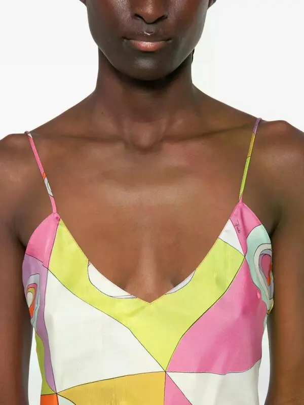 Emilio Pucci Geometric Print Silk Blouse