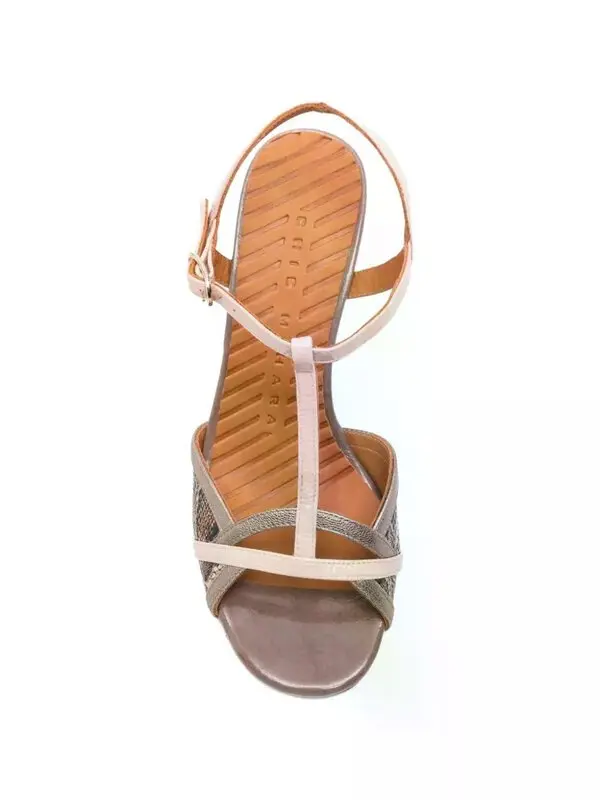 Chie Mihara T-bar Snakeskin-effect Heeled Sandals