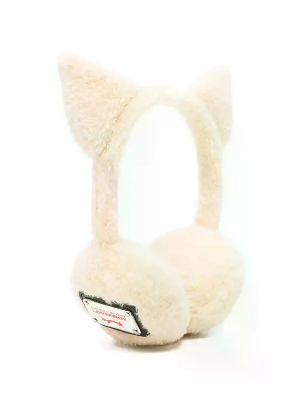 CHARLES JEFFREY Cat-ear Fleece Earmuffs - Neutrals