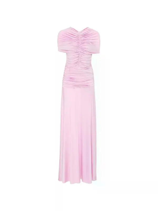 SELF-PORTRAIT Ruched Maxi Dress - Pink