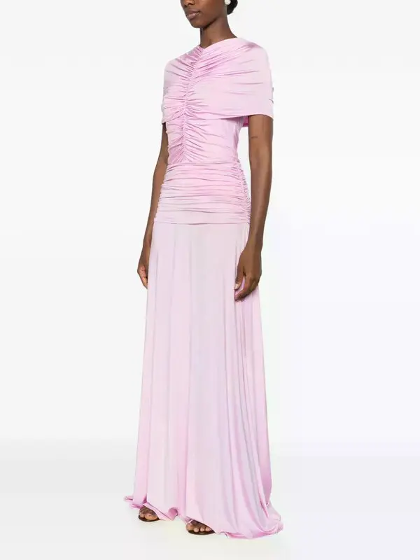 SELF-PORTRAIT Ruched Maxi Dress - Pink