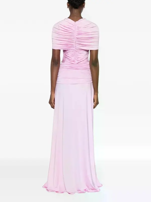 SELF-PORTRAIT Ruched Maxi Dress - Pink