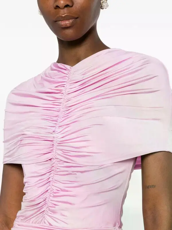 SELF-PORTRAIT Ruched Maxi Dress - Pink