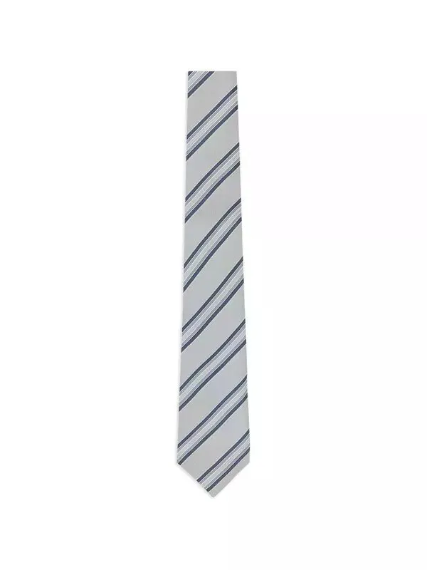 Brunello Cucinelli Diagonal-stripe Silk Tie - Grey