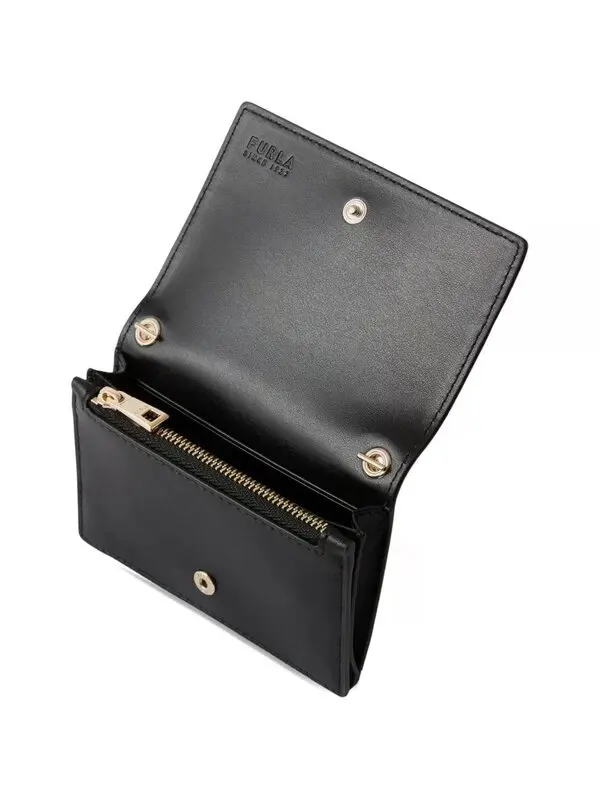 Furla Lia Chain-link Leather Wallet - Black