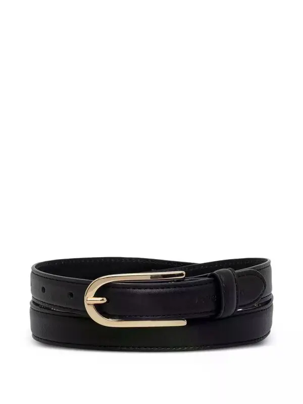 Marc O'polo Smooth Leather Belt With U-shaped Buckle - Black