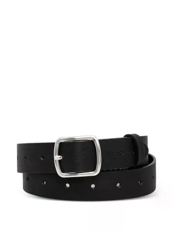 Marc O'polo Debossed-logo Leather Belt - Black