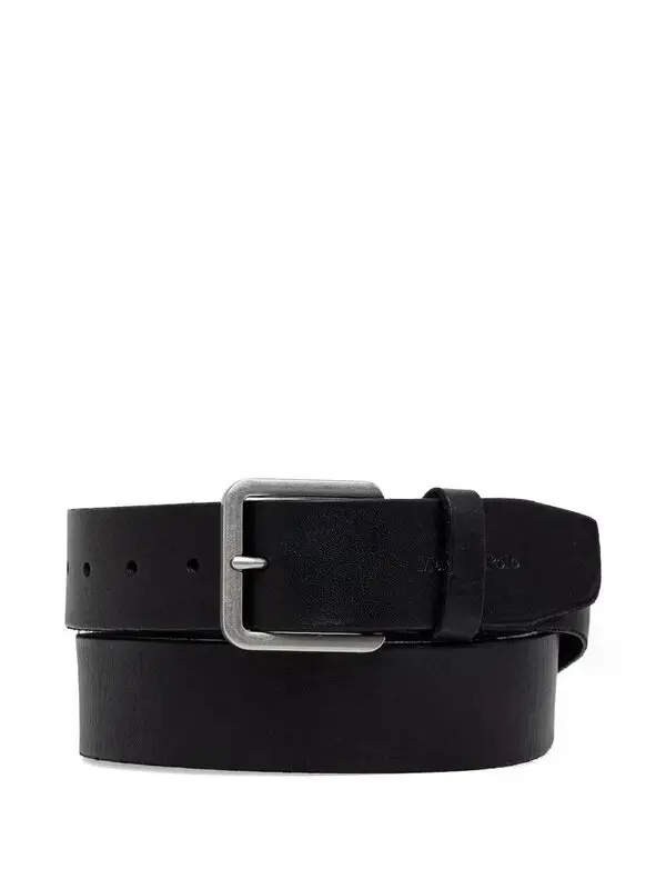 Marc O'polo Leather Belt With Silver-tone Buckle - Black