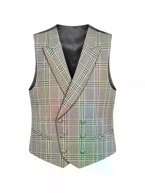 ETIEM TEXTIL S.L. Check-pattern Double-breasted Waistcoat