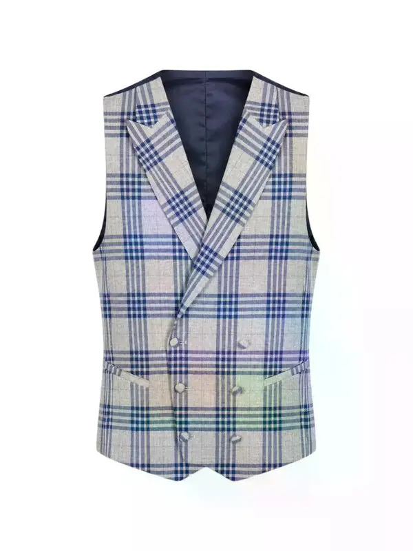 ETIEM TEXTIL S.L. Check-pattern Double-breasted Waistcoat