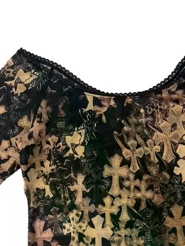 Chrome Hearts Waterfall Cross-print Top