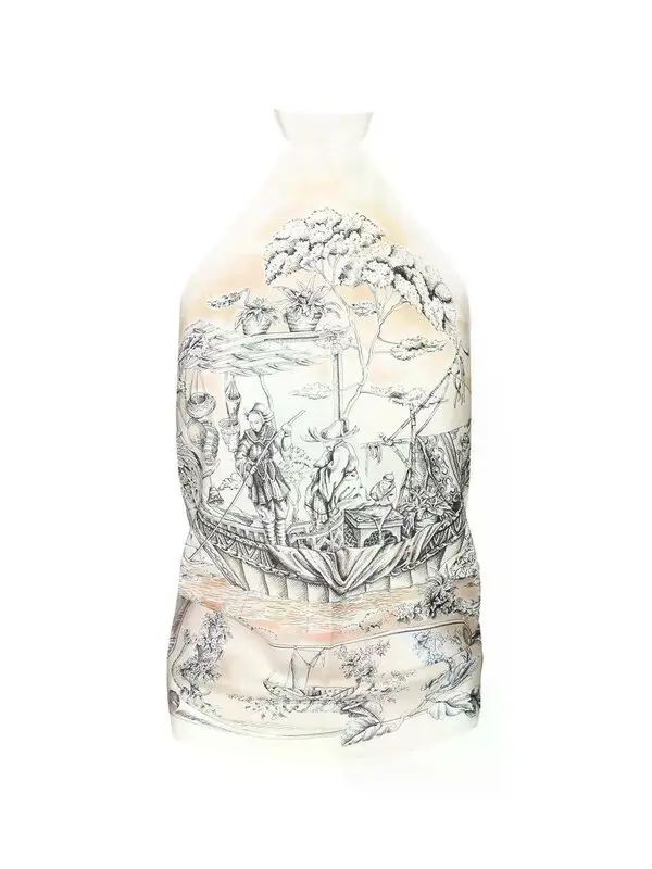 FERRAGAMO Silk Halterneck Blouse - Neutrals