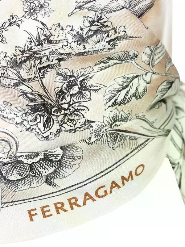 FERRAGAMO Silk Halterneck Blouse - Neutrals