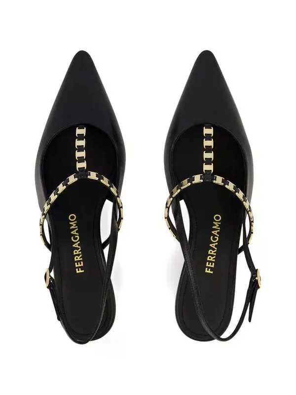 FERRAGAMO Ardea Chain-link Slingback Pumps