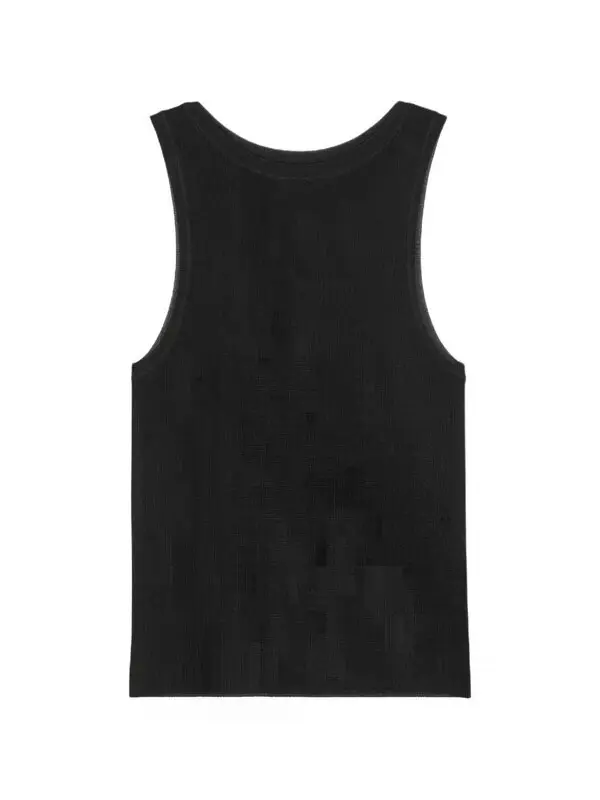 Saint Laurent Ribbed Knit Tank Top - Black