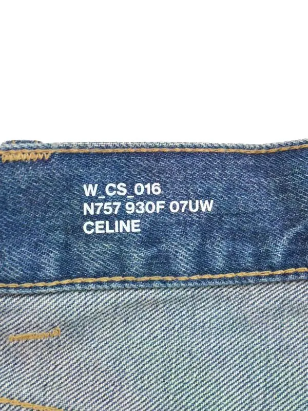 Celine Light Cotton Denim Shorts With Raw Hem