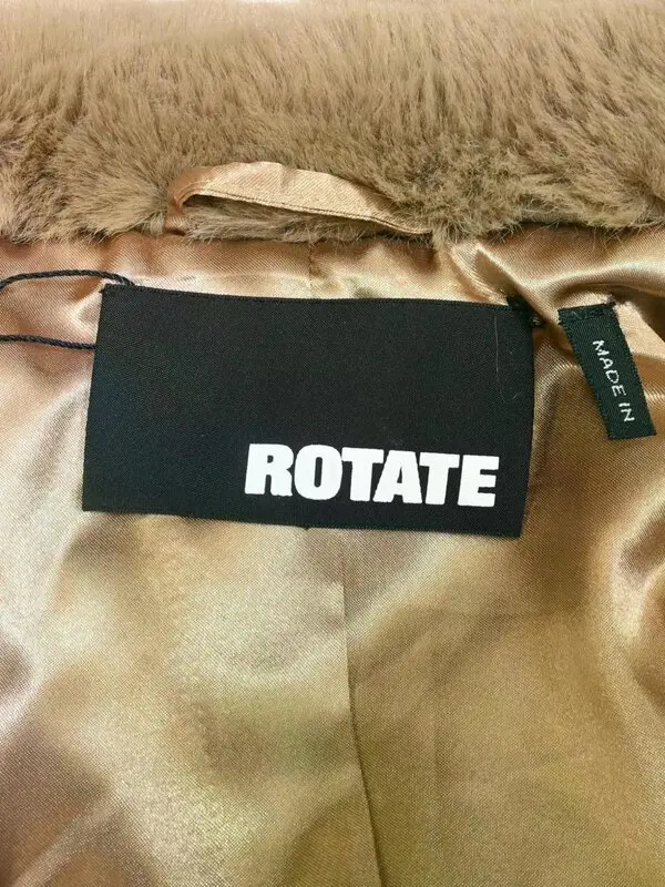 ROTATE BY BIRGER CHRISTENSEN Brown Faux Fur Cropped Jacket