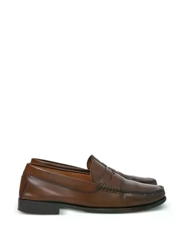 TOD'S Logo-embossed Polished Loafers