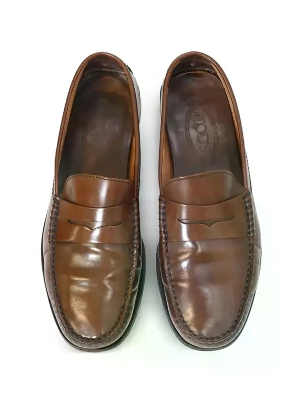 TOD'S Logo-embossed Polished Loafers
