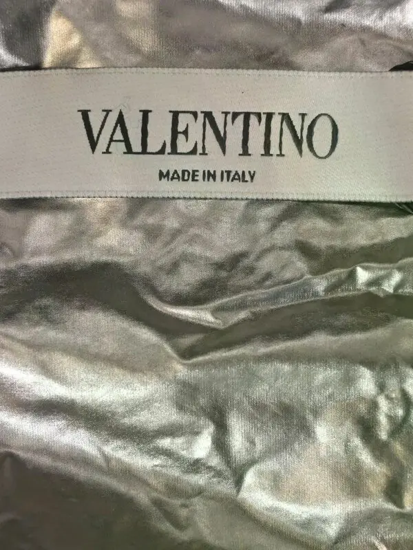 Valentino Garavani Rib Knit Metallic Hooded Jacket