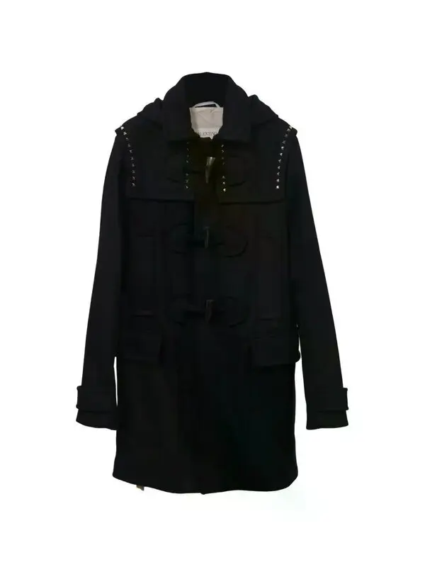 Valentino Garavani Wool Toggle Coat With Rockstud Embellishment