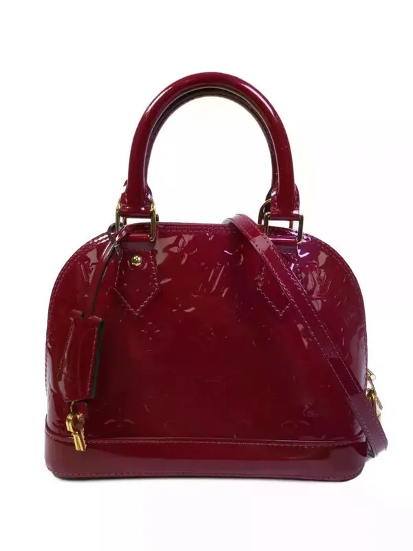 LOUIS VUITTON Alma Monogram Vernis Tote Bag - Red