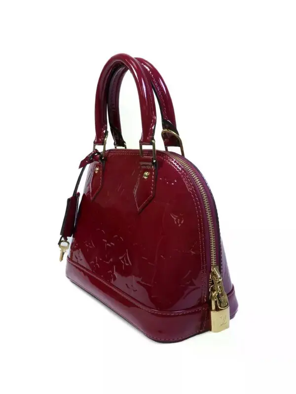 LOUIS VUITTON Alma Monogram Vernis Tote Bag - Red