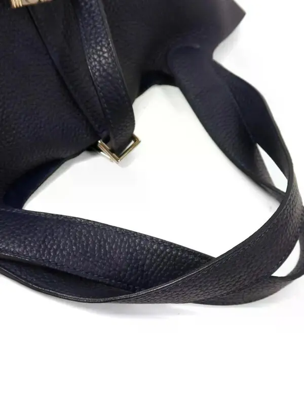 Hermès Mm Picotin Leather Tote Bag - Blue