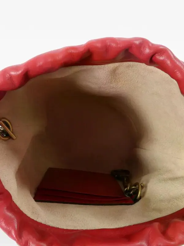 Gucci Gg Marmont Leather Bucket Bag - Red