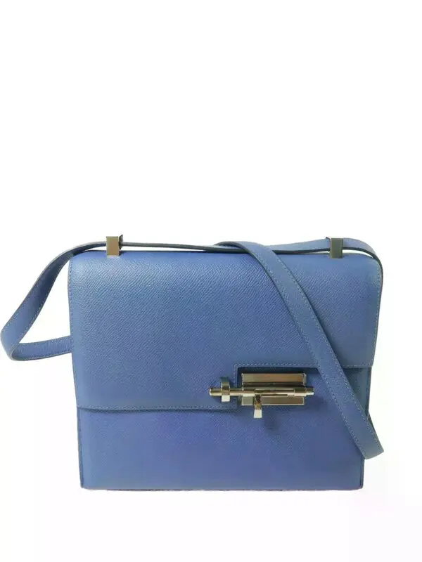 Hermès 23 Verrou Leather Shoulder Bag - Blue