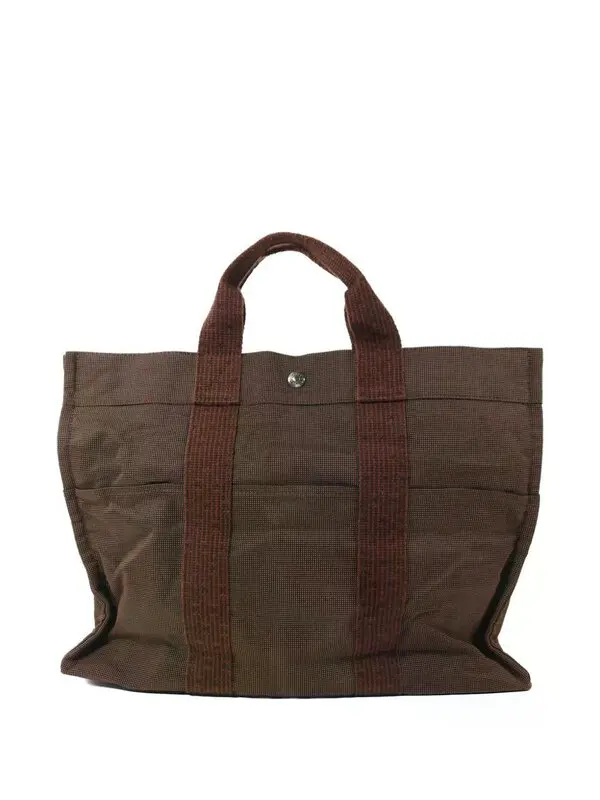 Hermès Mm Her Line Canvas Tote Bag - Brown