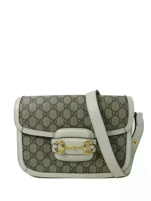 Gucci Horsebit 1955 Gg Supreme Shoulder Bag - Neutrals
