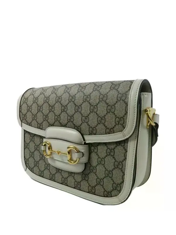 Gucci Horsebit 1955 Gg Supreme Shoulder Bag - Neutrals