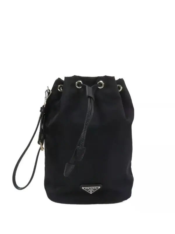 Prada Re-nylon Pouch Clutch Bag - Black