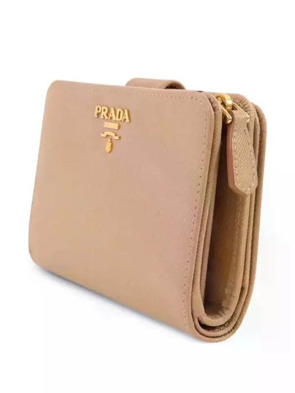 Prada Saffiano Leather Wallet - Neutrals