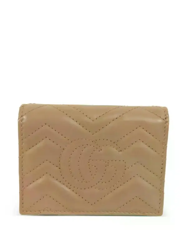 Gucci Gg Marmont Leather Wallet - Neutrals