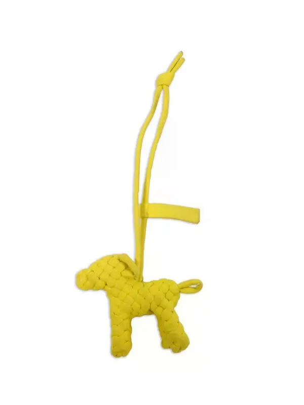 Bottega Veneta Intrecciato Dog Charm - Yellow