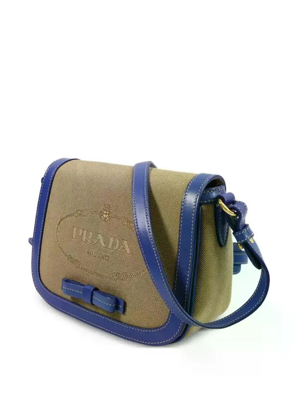 Prada Logo Jacquard Bow Crossbody Bag