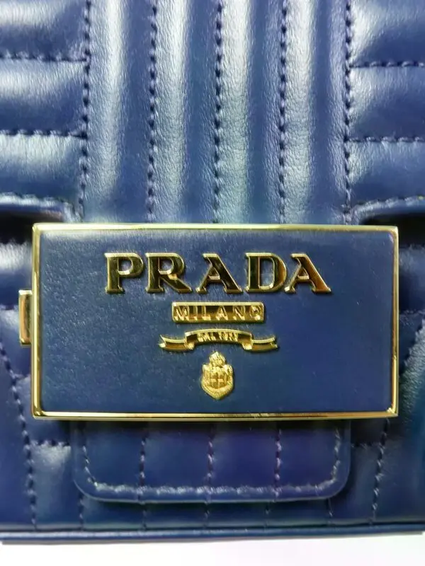 Prada Quilted Chain Shoulder Bag - Blue